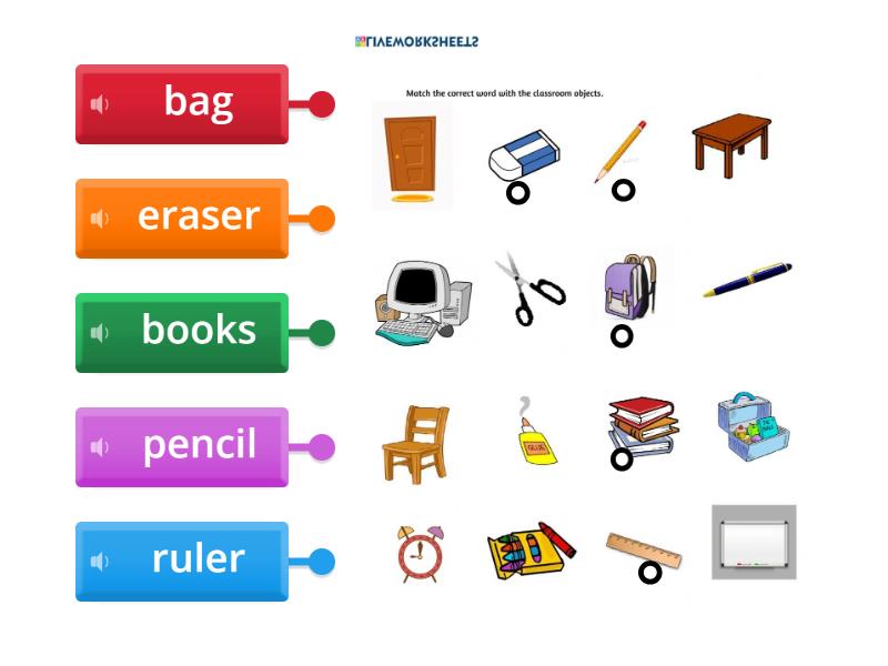 school objects - Labelled diagram