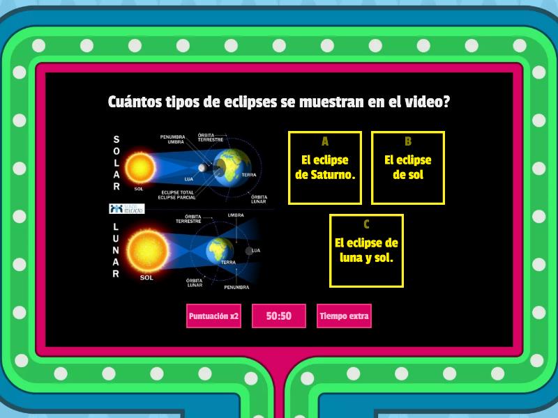 TIPOS DE ECLIPSES - Gameshow quiz