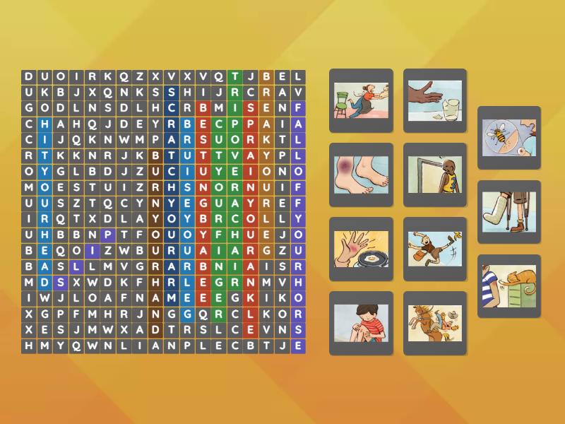Accidents and injuries. - Wordsearch