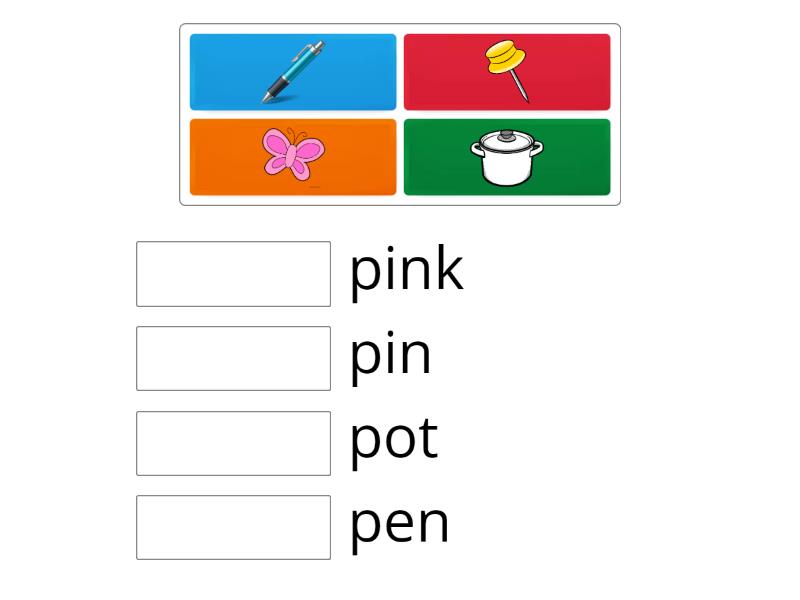 letter P WORDS - Match up