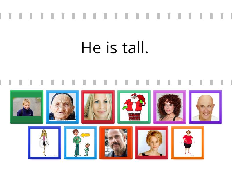 describing people sentences 7 - Find the match