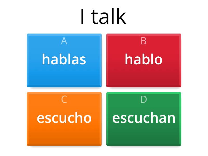 Present Tense AR Regular Verbs, Translate - Quiz