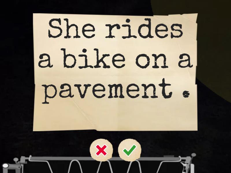I ride a bike on a pavement . to ride a bike on a pavement - Flash cards