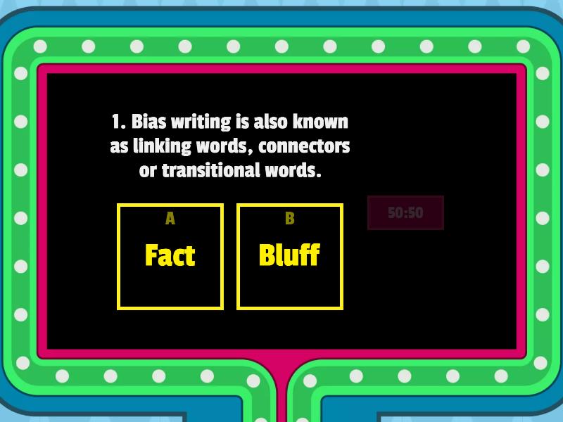 Fact or Bluff - Gameshow quiz