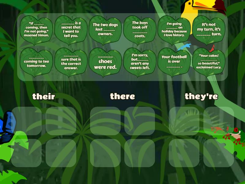 Homophones Their, They're and There - Group sort