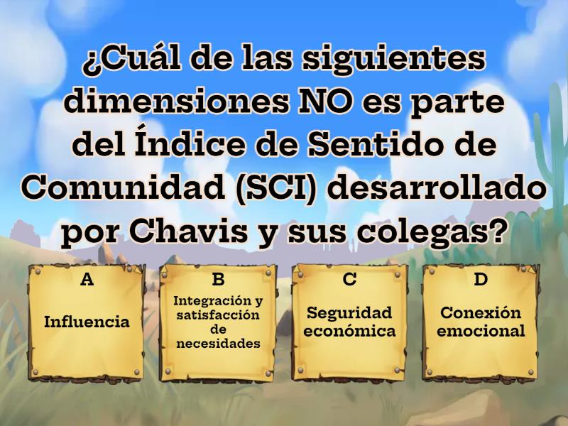 Sentido de la comunidad 2 - Quiz