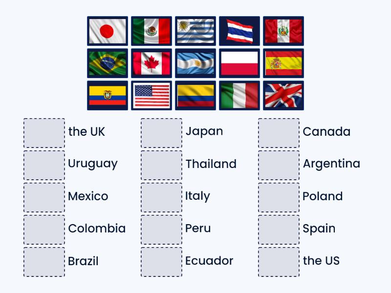 COUNTRIES and FLAGS - Match up