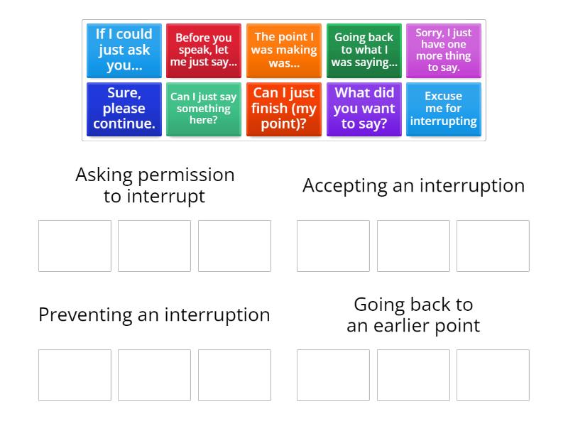 BP (B1) - Dealing with interruptions - Group sort