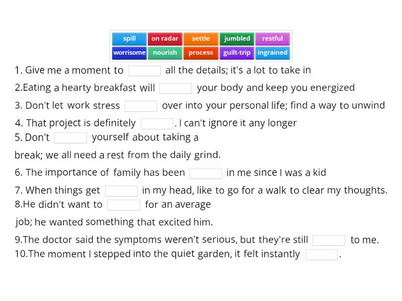 rest - Complete the sentence