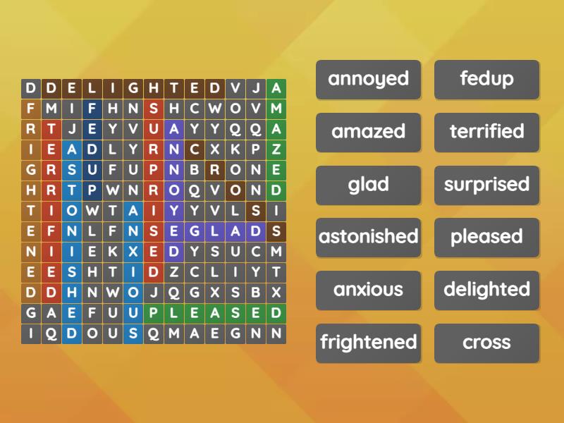 feelings & emotions - Sopa de letras