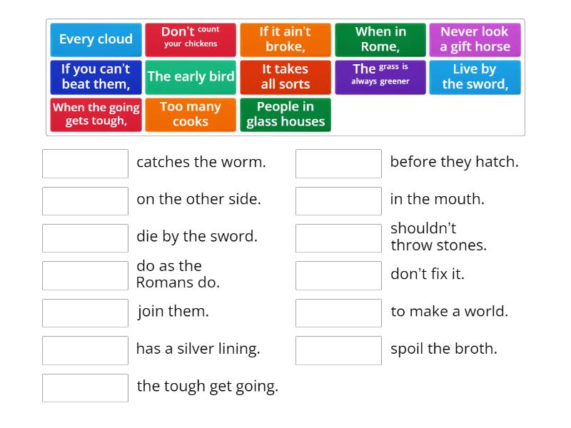 Common sayings - Match up