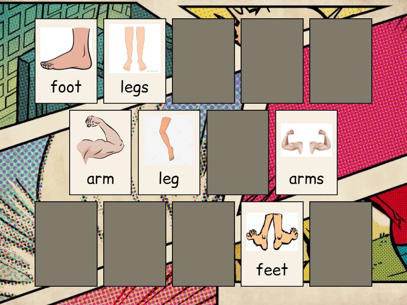 Gg1 U4 Body parts (singular - plural) - Matching pairs