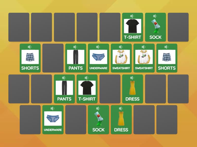 Memo Clothes - Matching pairs