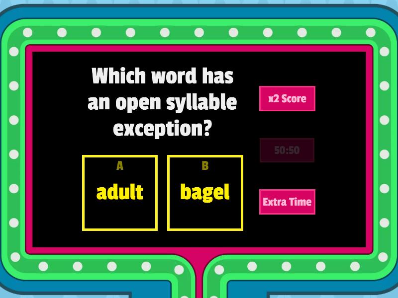 "A Alaska Uh" Open Syllable Exception Game Show (Wilson 5.5) - Gameshow ...