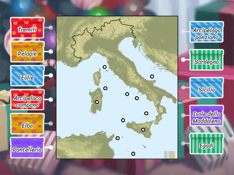 Isole e arcipelaghi italiani - Labelled diagram