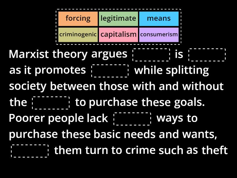Marxist Theory - Complete the sentence