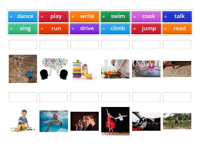 Action Verbs - Une las parejas