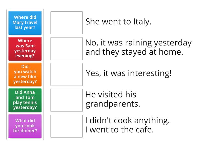 Past Simple Matching Sp.4 - Match up
