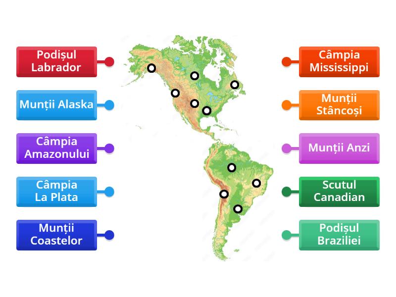 America - Relief - Labelled diagram