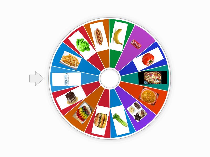 Ruleta de la comida saludable y chatarra - Rueda aleatoria