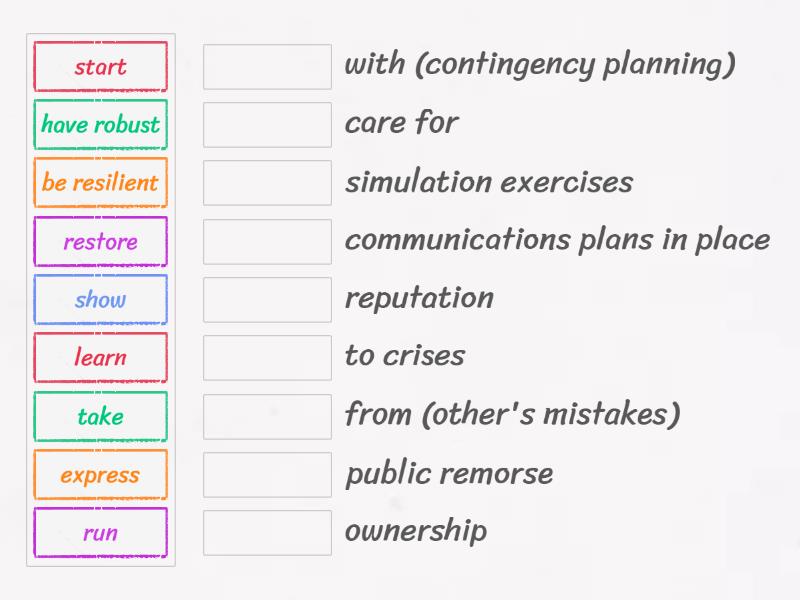 Collocation (revision) - Match up