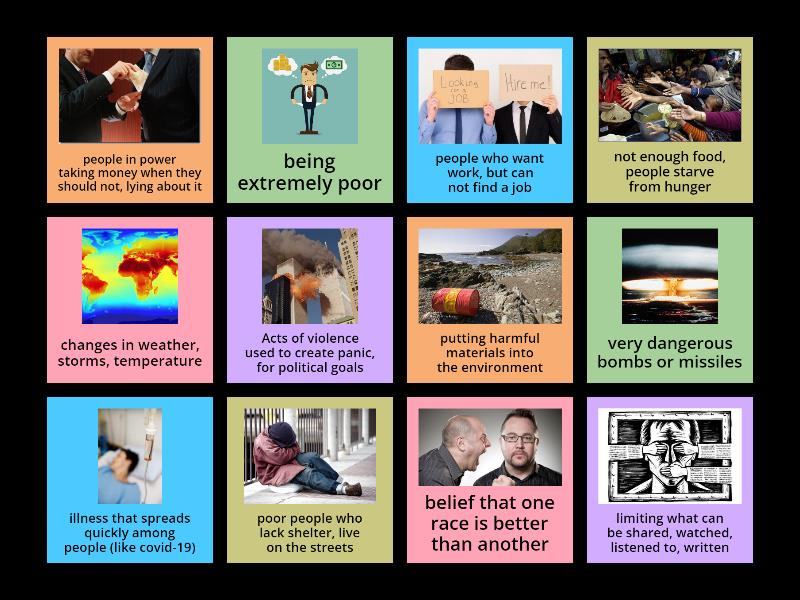 Global problems - vocabulary - Flip tiles