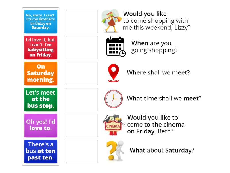 DIALOGO - INVITING AND MAKING ARRANGEMENTS - Match up