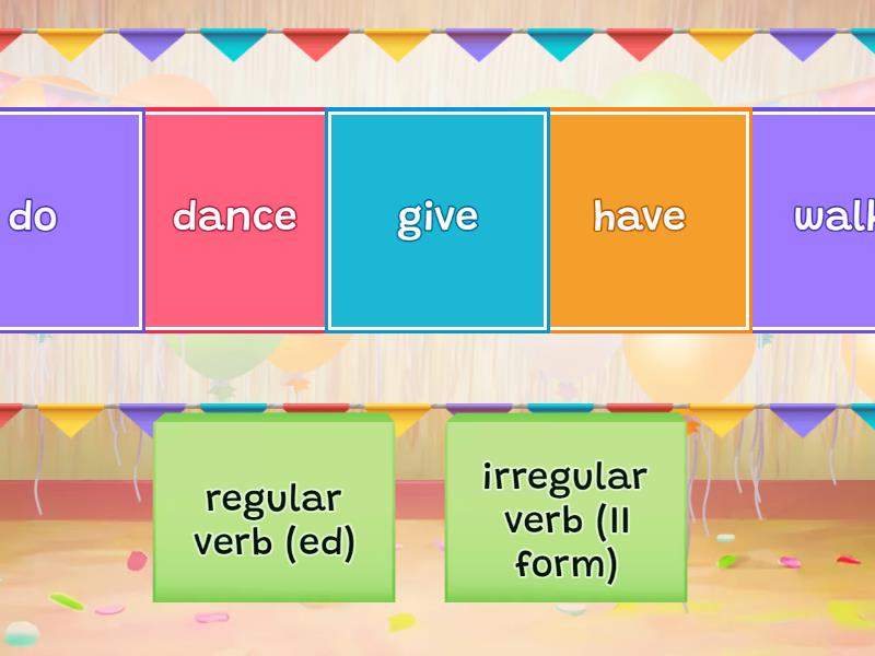 Regular/ irregular verbs - Speed sorting