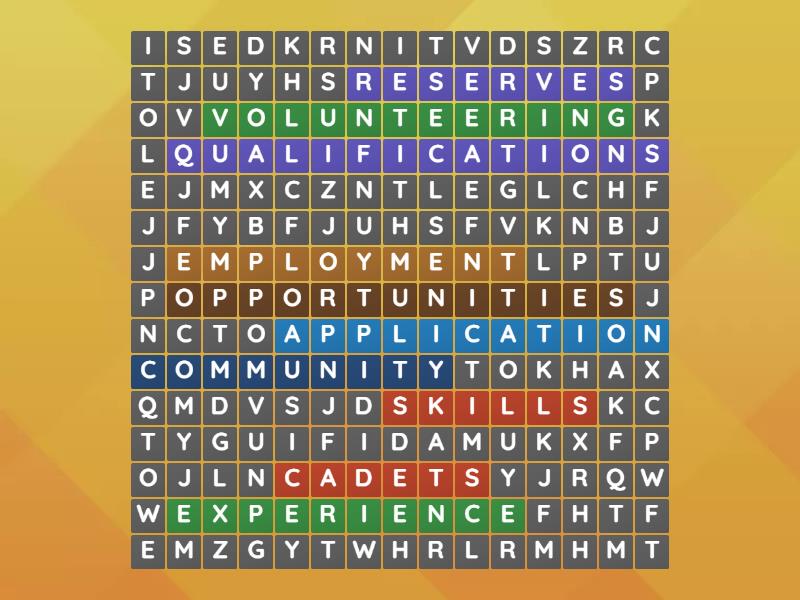Volunteering 2 - Wordsearch