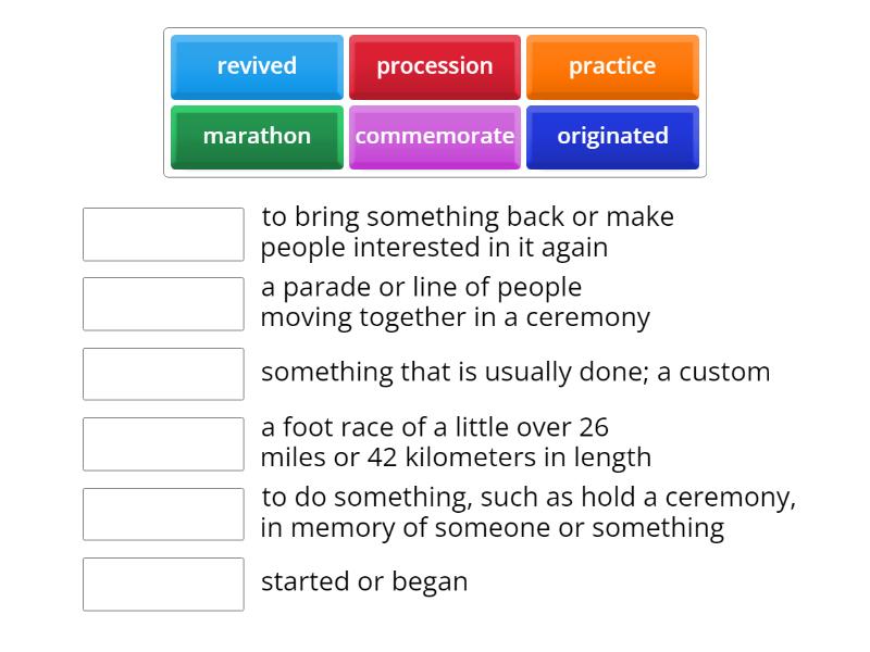 Match words with their meanings - Match up