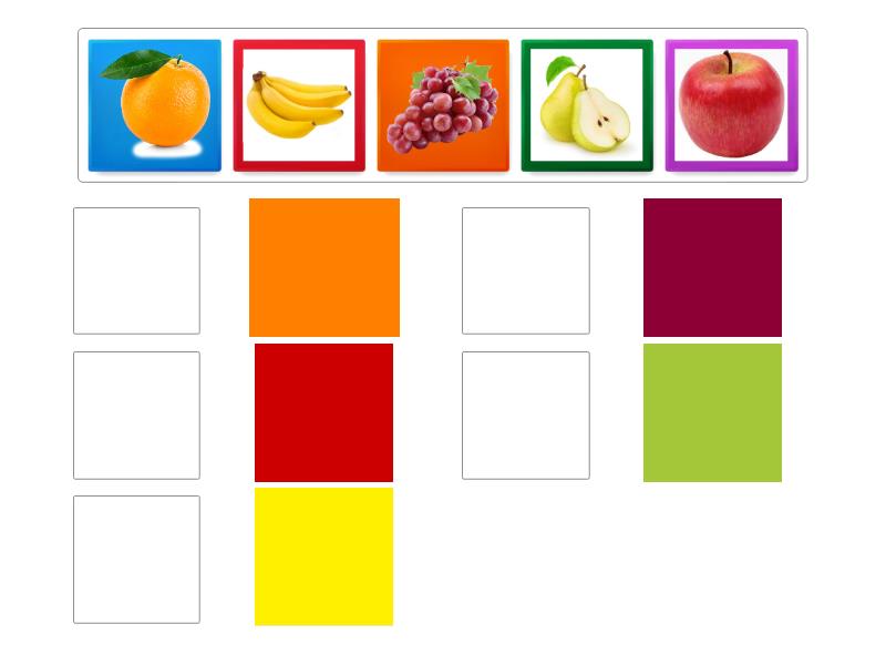 Unir las frutas con los colores correspondiente - Match up