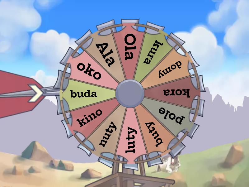 wyrazy dwusylabowe - Spin the wheel