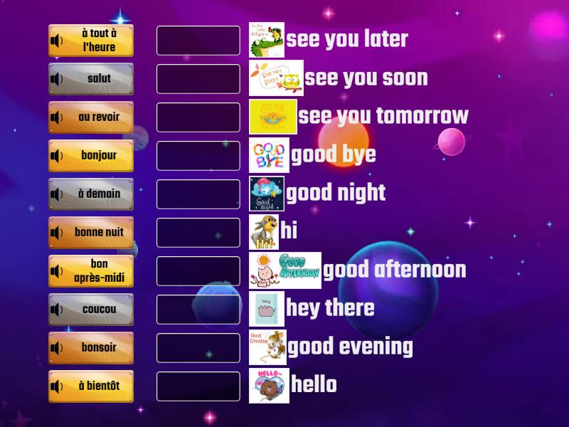 French greetings - Match up