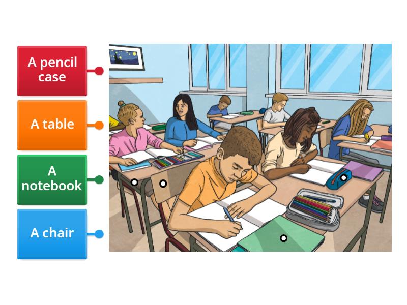 Classroom objects - Labelled diagram