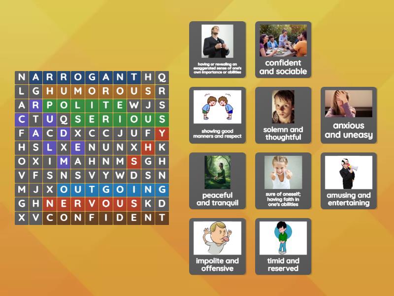 Descriptive Adjectives Vol.1 Word Search - Wordsearch