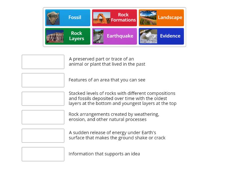 Rock Patterns Vocabulary Matching - Match up