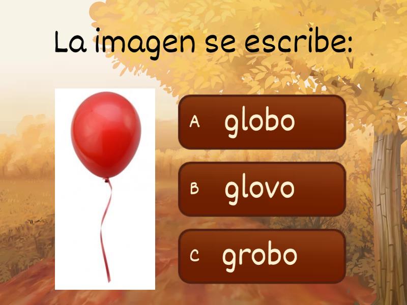 Sílabas: gla-gle-gli-glo-glu - Cuestionario