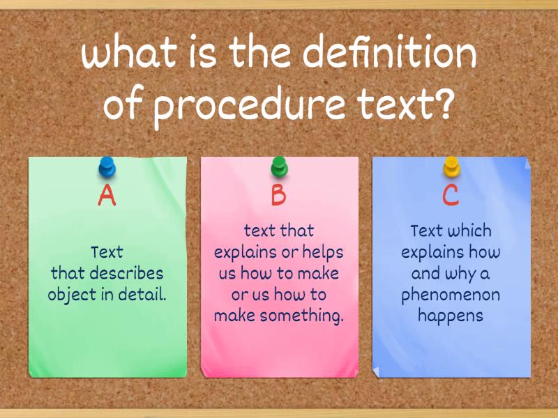 exercise procedure text - Quiz