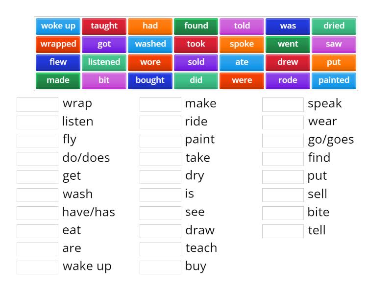 Past - Tense (Verb2) - Match up