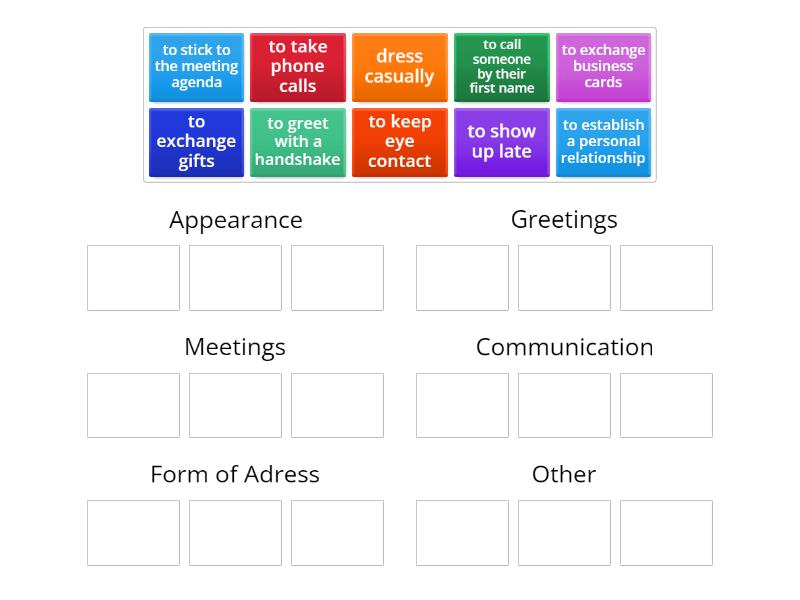 Communication Strategies - Group sort