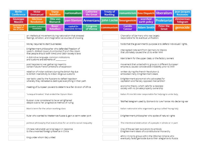 People/ Term - Match up