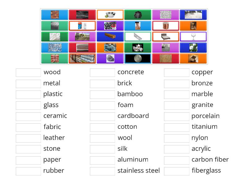 materials - Match up