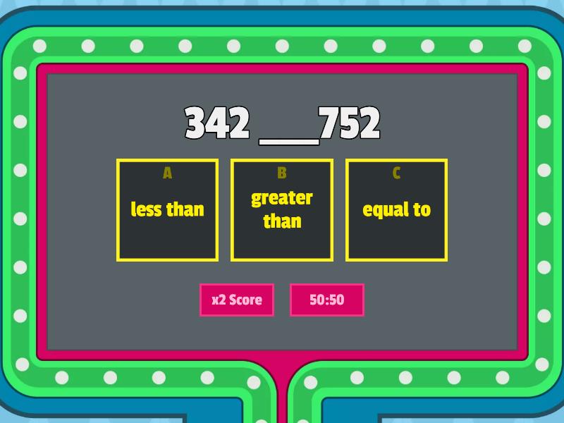 G3 - Math - Compare 2 Numbers - Gameshow quiz