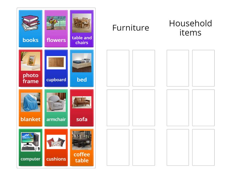 Funiture and household items - Group sort