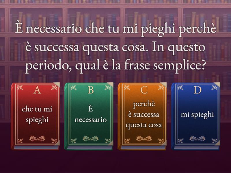 frasi semplici e frasi complesse - Quiz