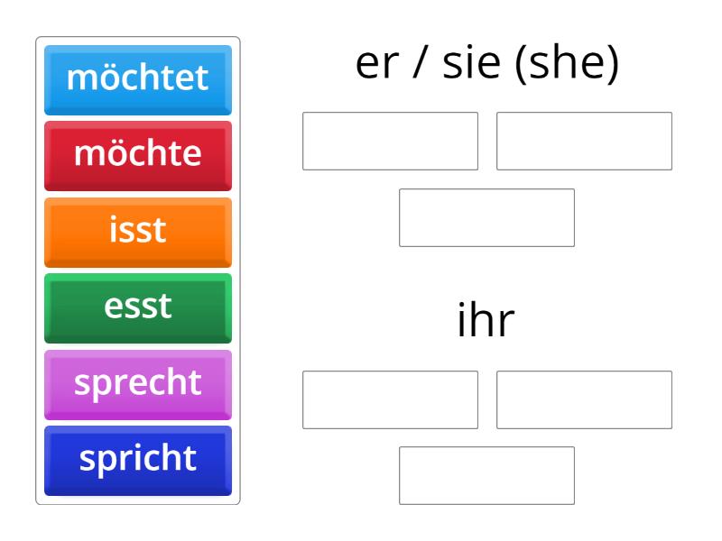 er / sie / ihr - Group sort
