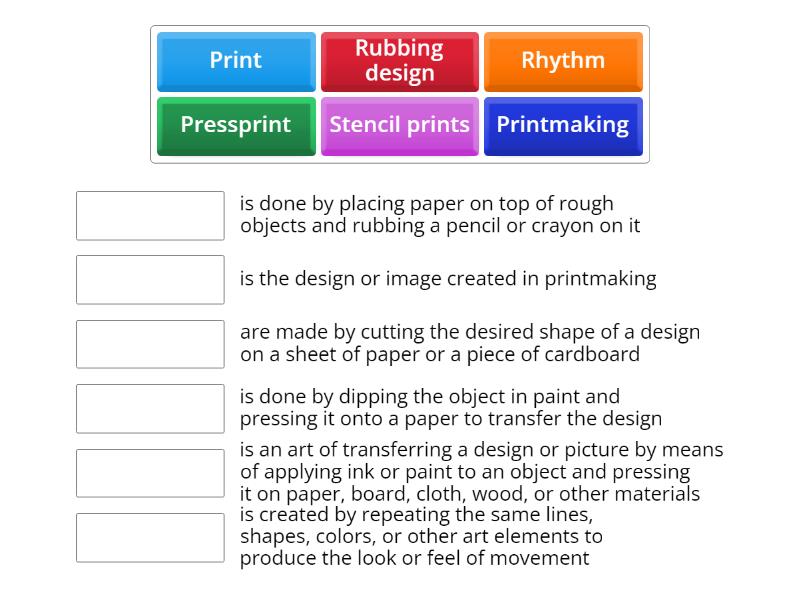 K12 Arts - Grade 2 Q3 Printmaking - Match up