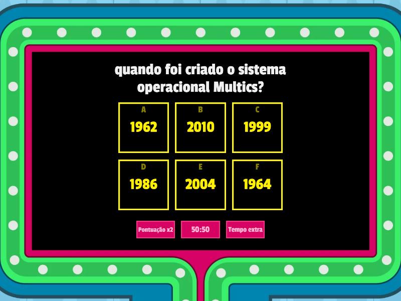 Trabalho Sobre o Sistema Operacional Multics. - Gameshow quiz