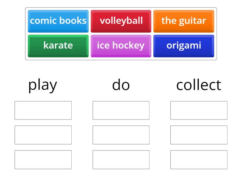 Hobbies - Group sort