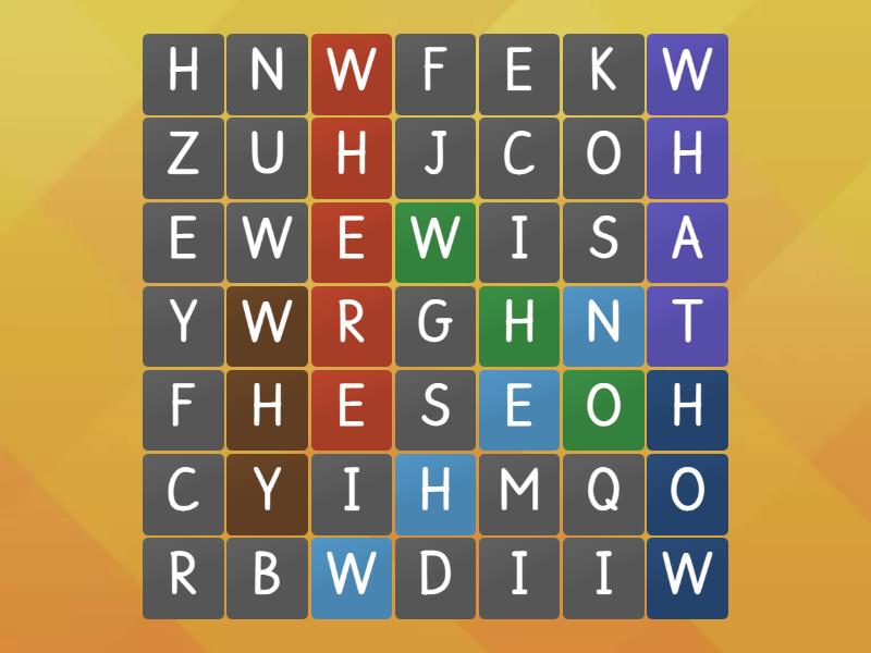 WHO WHAT WHERE WHEN WHY HOW - Wordsearch